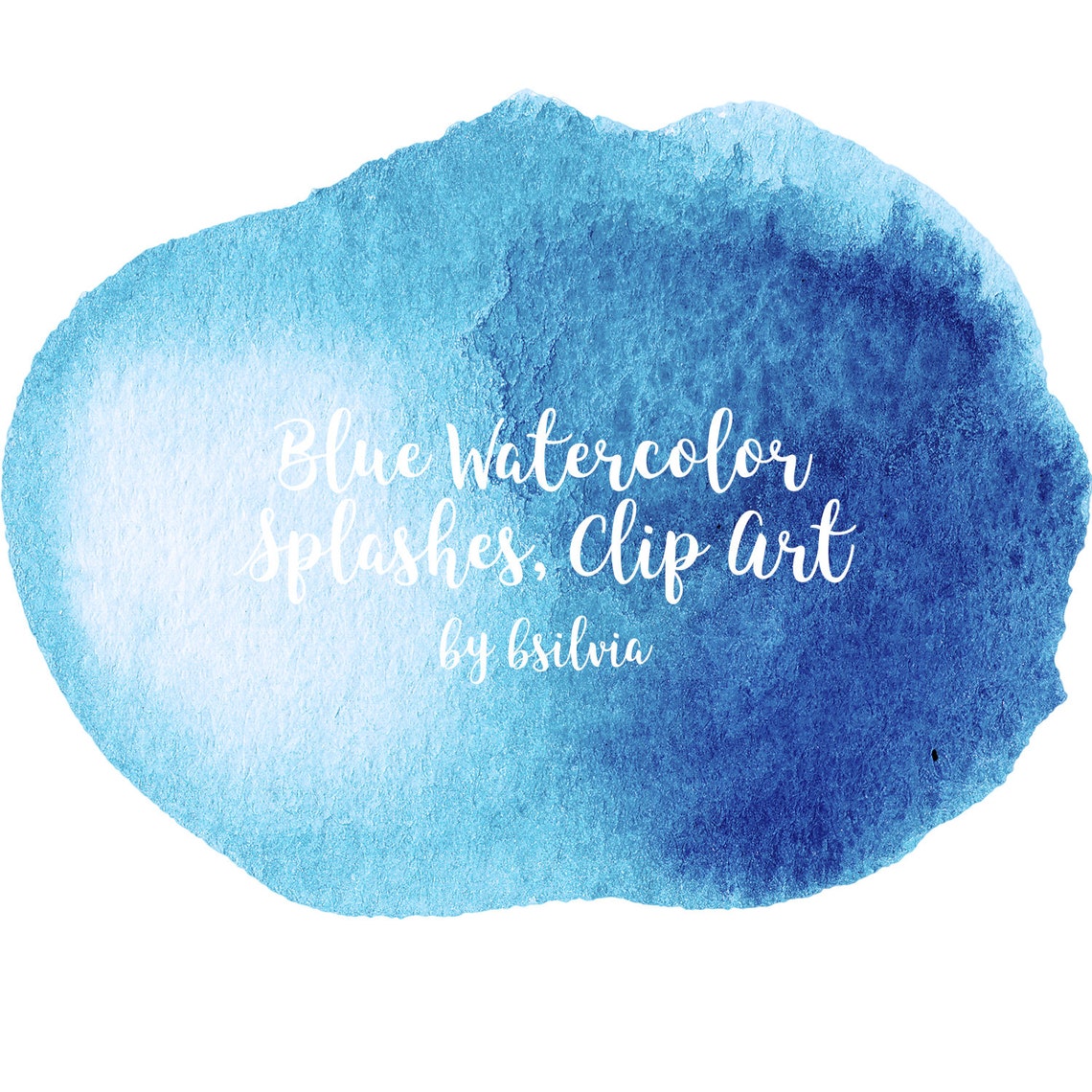 Blue Watercolor Splashes Clip Art Watercolor Brush Strokes - Etsy