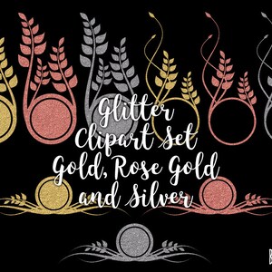 Glitter Clip Art Set Gold Glitter Rose Gold Glitter and - Etsy