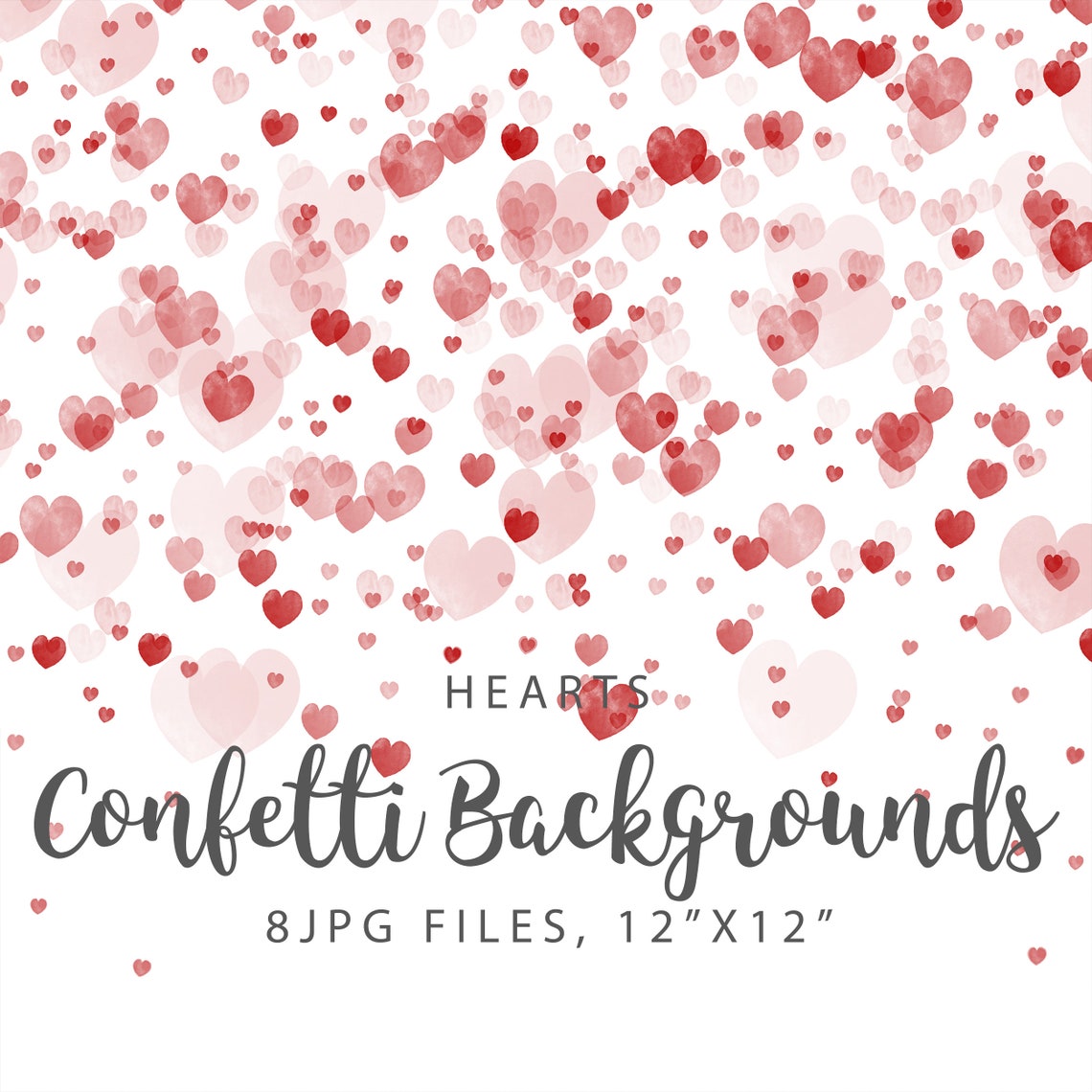 Hearts Confetti Backgrounds Paper Pack Valentine's Day - Etsy
