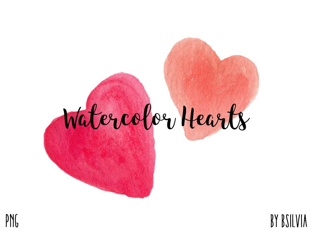 Watercolor Hearts Clip Art, Transparent PNG, Watercolor Clip Art ...