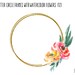 Gold Glitter Circle Frames With Watercolor Floral Clipart, Gold Glitter ...