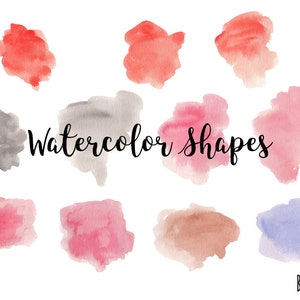 Watercolor Shapes Clip Art, Watercolor Splashes, Transparent PNG ...