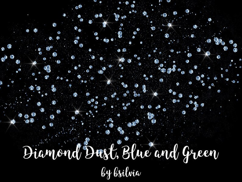 Diamond Dust, Blue and Green Diamond Dust Overlays, Diamond Transparent ...