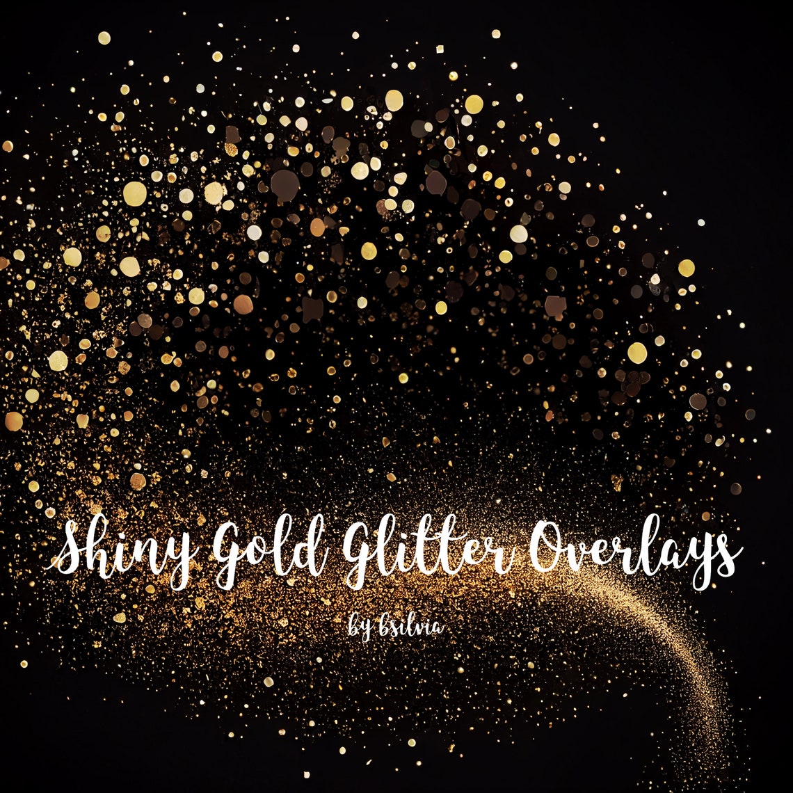 Shiny Gold Glitter Overlays Yellow Glitter Overlays Gold - Etsy