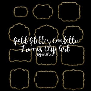 Gold Glitter Confetti Frames Clipart, Transparent PNG, Gold Glitter ...
