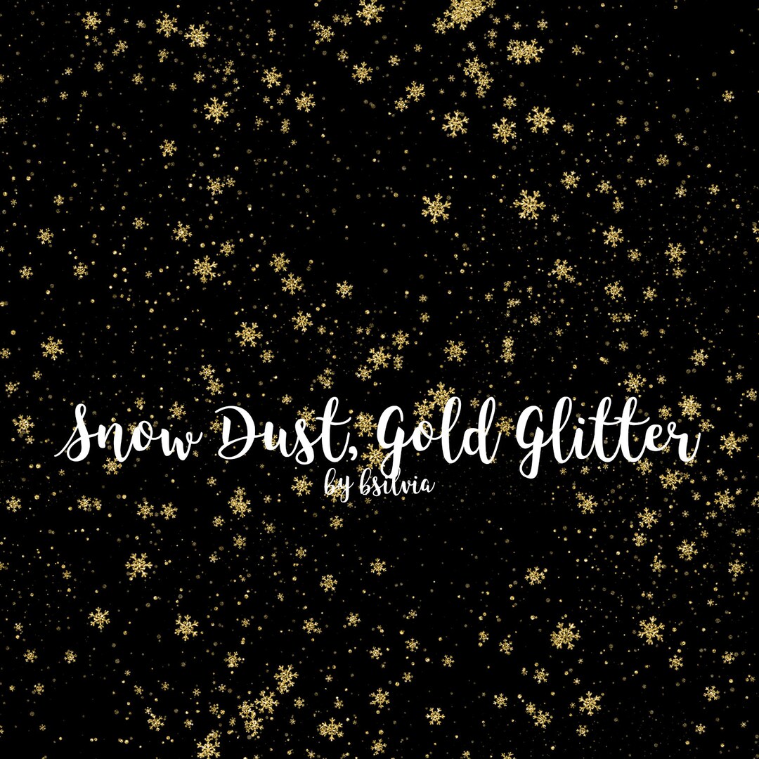 Gold Glitter Snow Dust, Gold Glitter Snowflakes Confetti Overlays, Gold ...