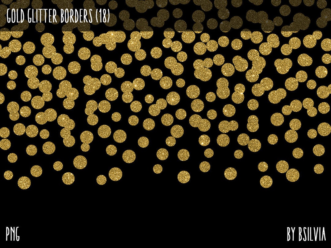 Gold Glitter Confetti Borders: 18 PNG Overlays (digital Download) - Etsy