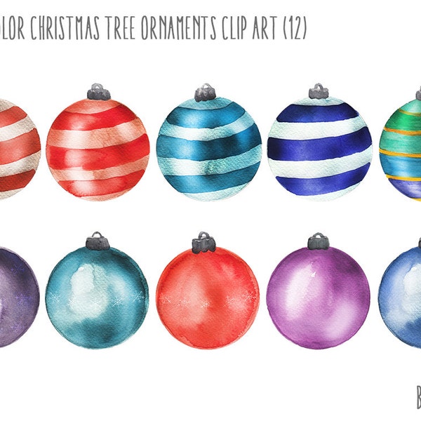 Christmas Bulbs Clip Art - Etsy