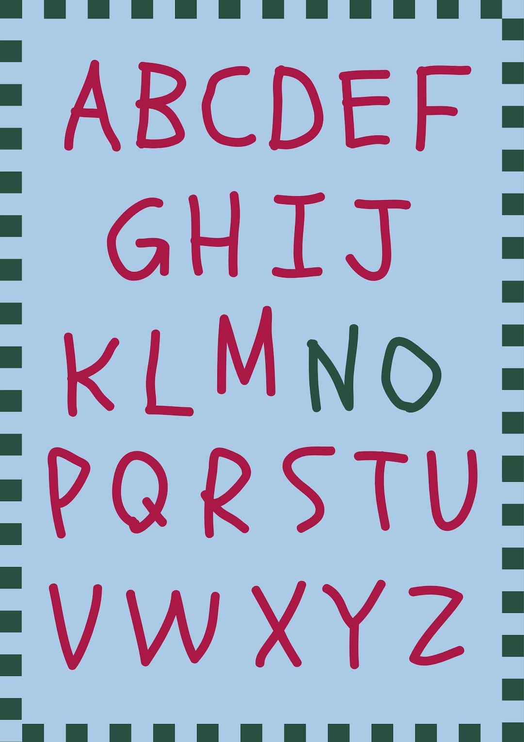 Alphabet Poster | Blue and Green | Instant Download - Etsy