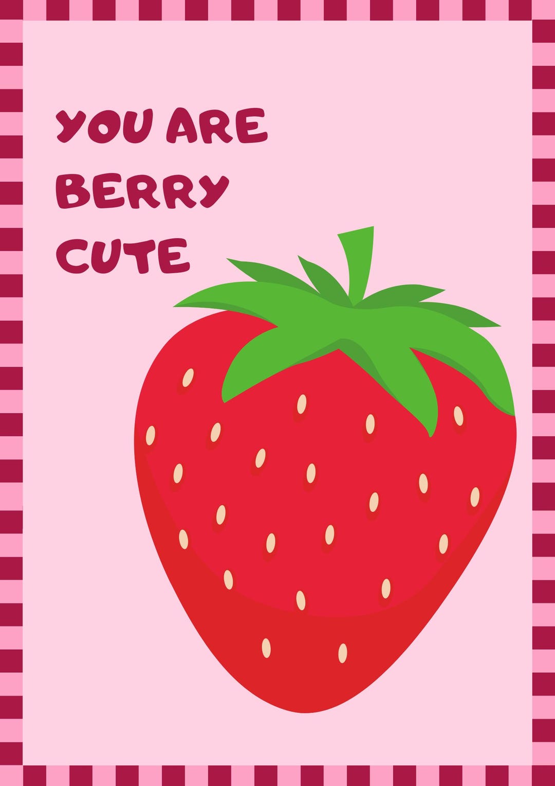 Berry Cute Digital Poster Print | Children's Room | Strawberry Art ...