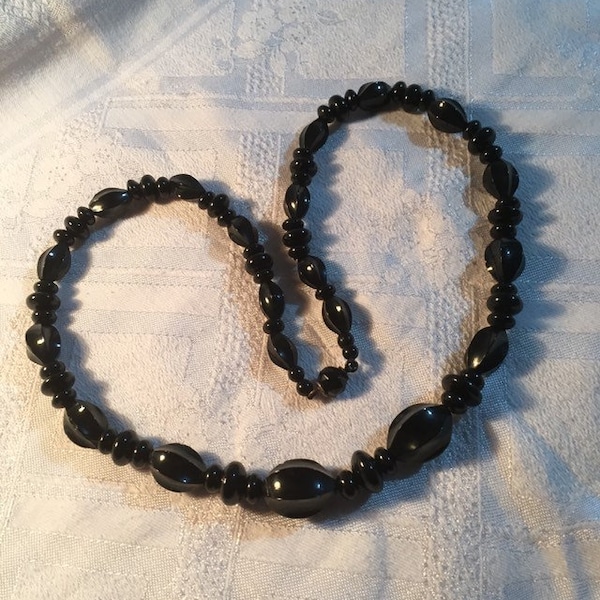 Jet Bead Necklace - Etsy