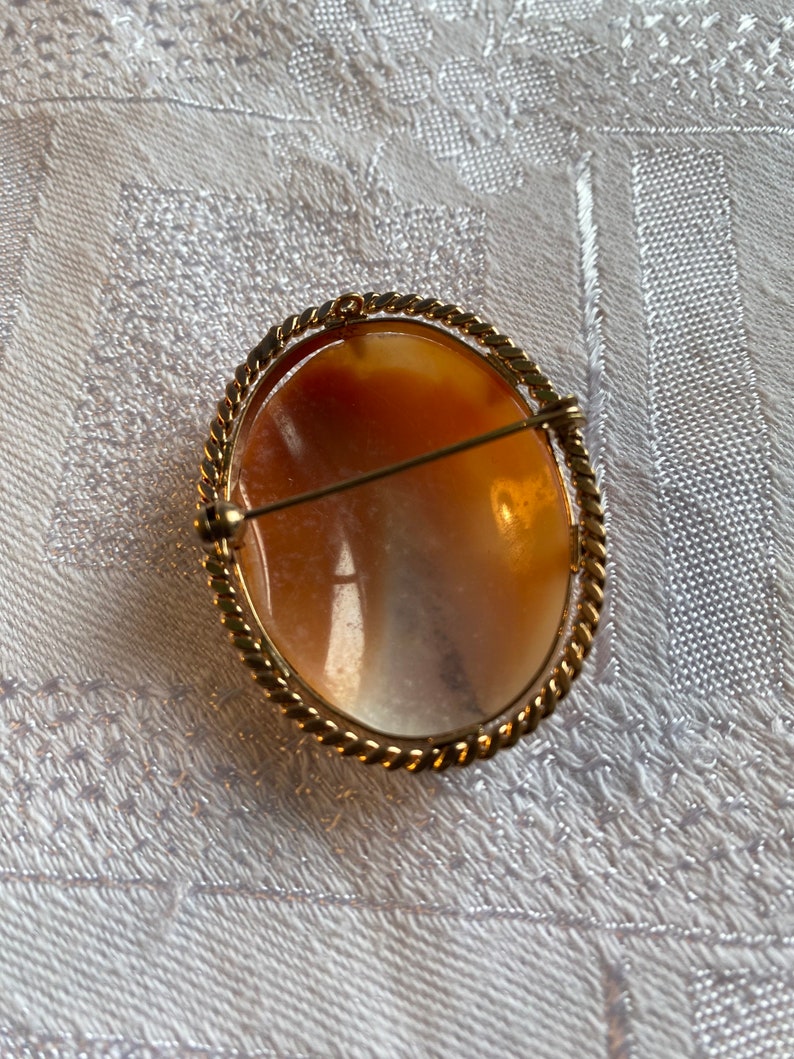 Mid Century Cameo Brooch, Rolled Gold, Ponytail Girl - Etsy