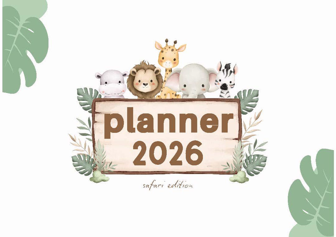 2026 Calendar/planner (baby Safari Themed) - Etsy
