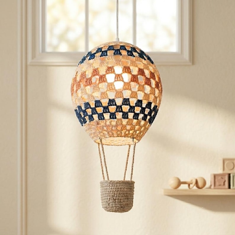 Crochet Hot Air Balloon Lamp Pattern | Beginner Nursery Decor PDF ...