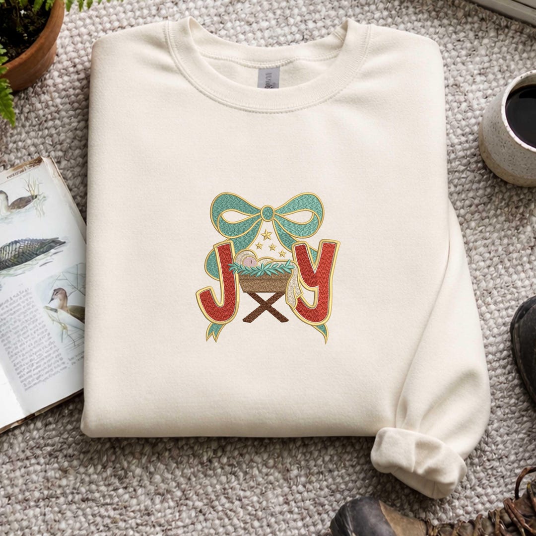 Joy Nativity Embroidery Design, Christmas Joy Embroidery, Holiday ...