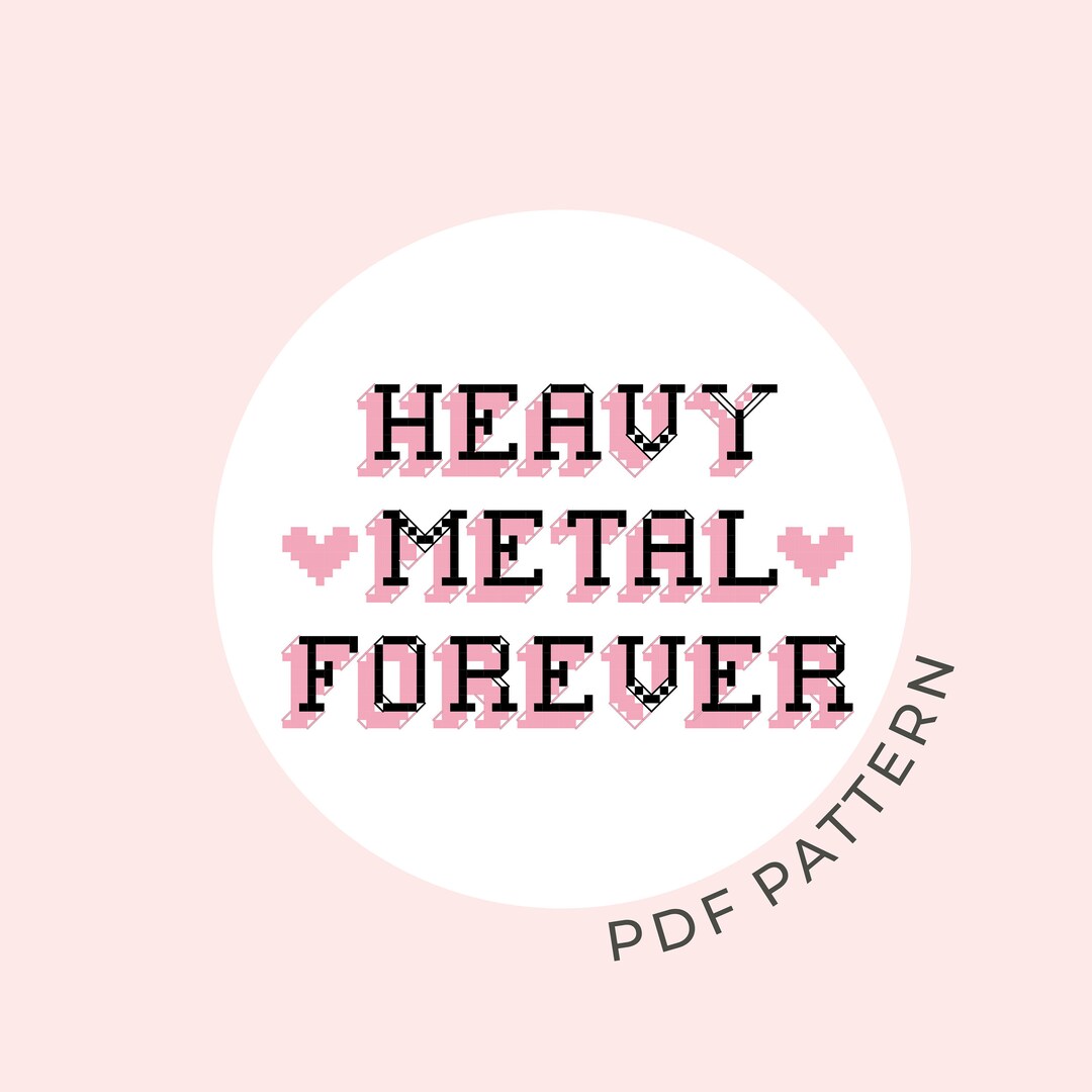 HEAVY METAL Forever PDF Cross Stitch Pattern Instant Download Chart ...