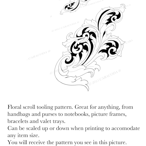 Floral and Scroll Belt Tooling Pattern - Etsy