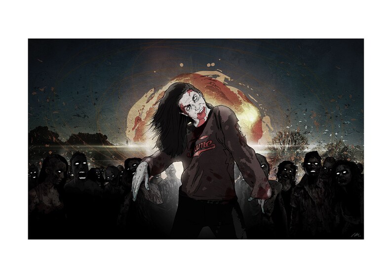 Zombie Personalised Portrait, Digital Download, Zombie Apocalypse ...