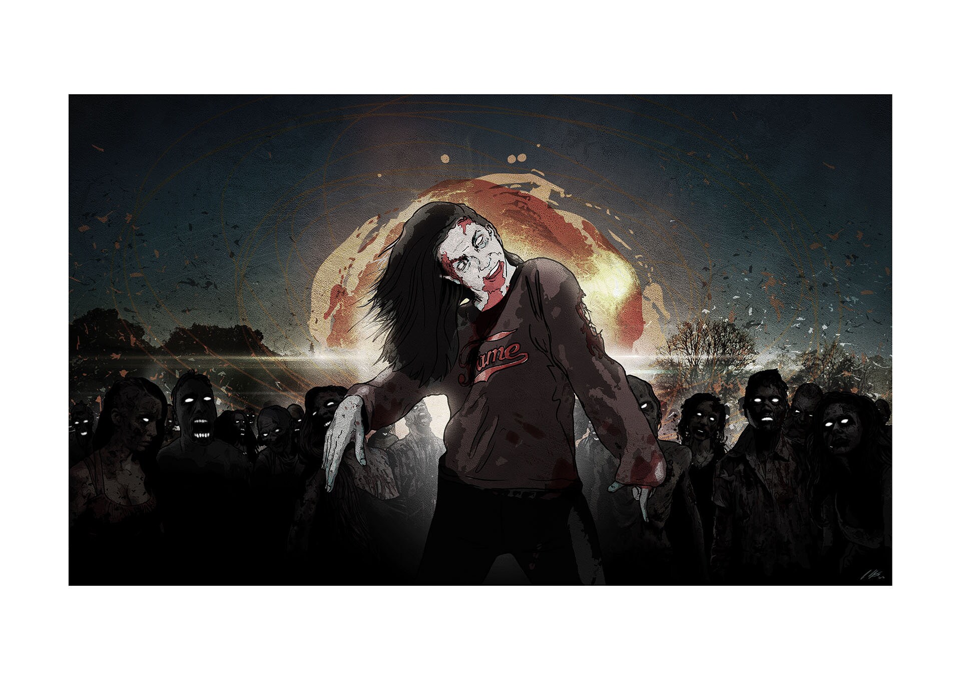Zombie Personalised Portrait, Digital Download, Zombie Apocalypse ...