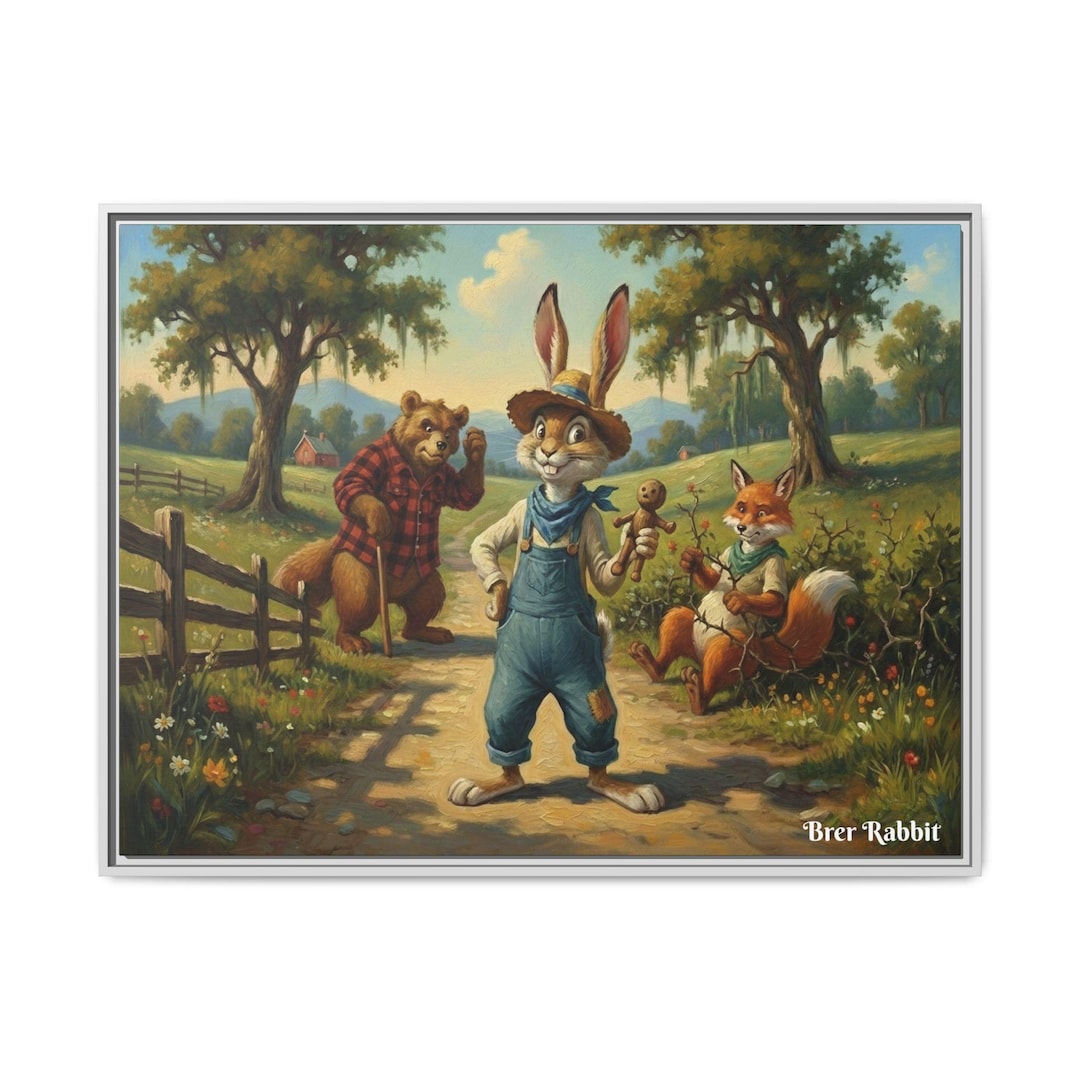 Brer Rabbit Art Matte Canvas Frame | Animal Country Wall Art - Etsy