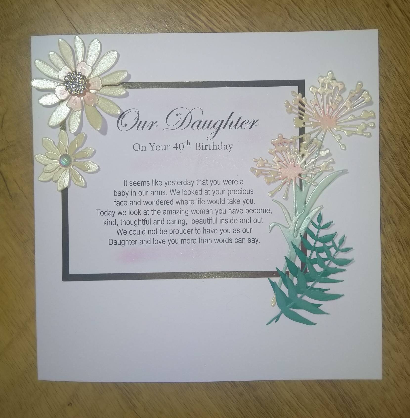 Daughter 40th Birthday Card Etsy UK