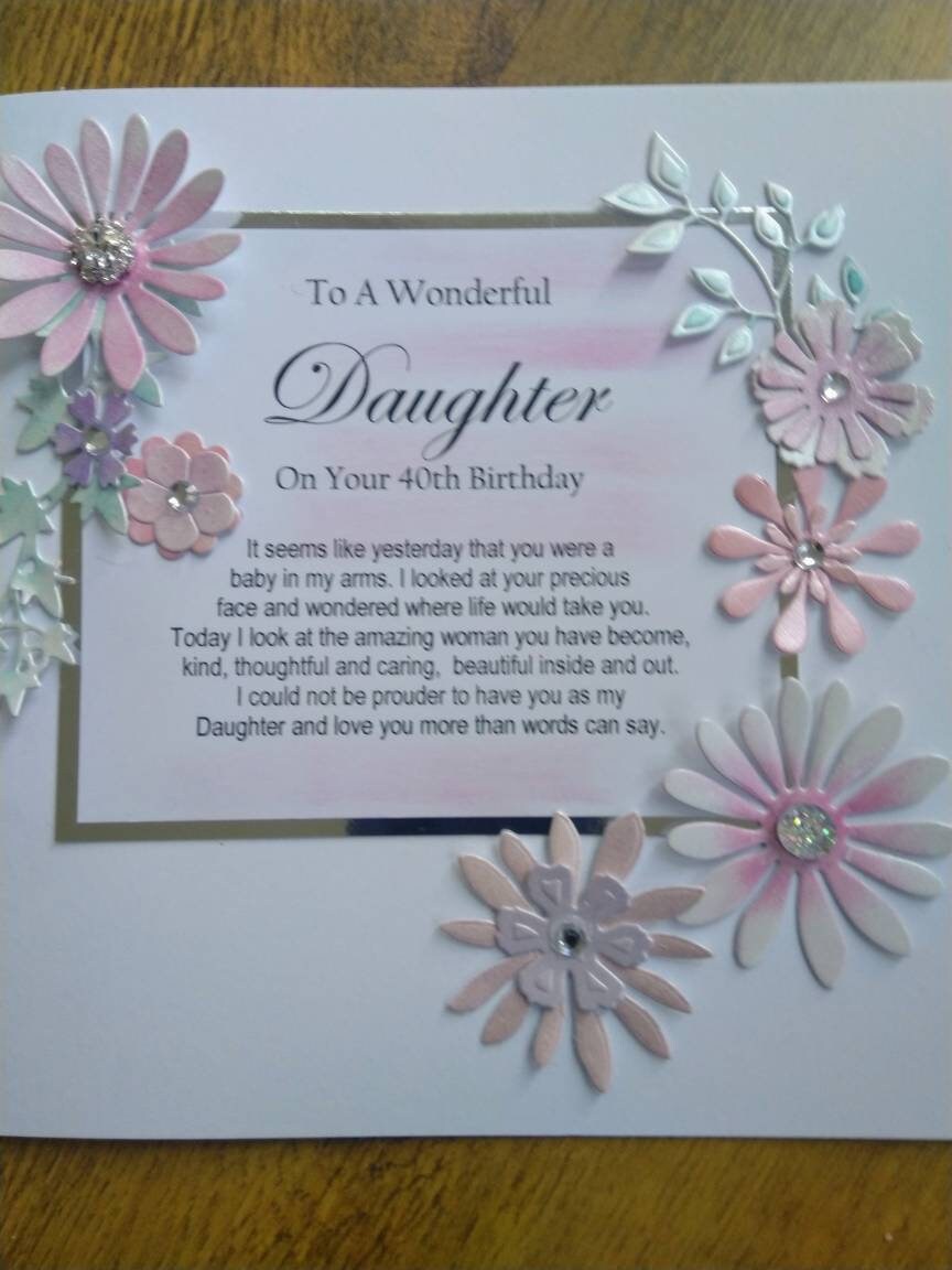 Daughter 40th Birthday Card Etsy Daughter 40th Birthday Card Etsy