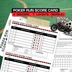 Poker Run Score Template - Etsy
