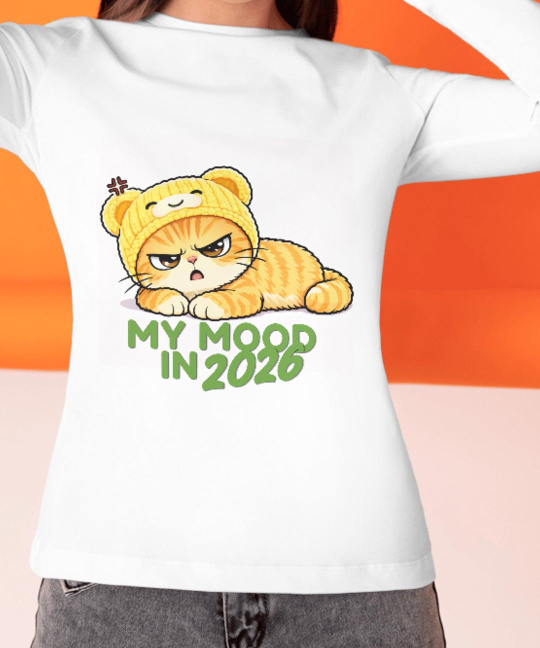 My Mood in 2026 Shirt Design PNG | Cute Angry Cat Graphic | Funny ...