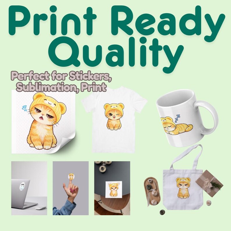Chibi Judgy & Cute Cat Clipart Bundle | Kawaii Cat Expressions PNG ...