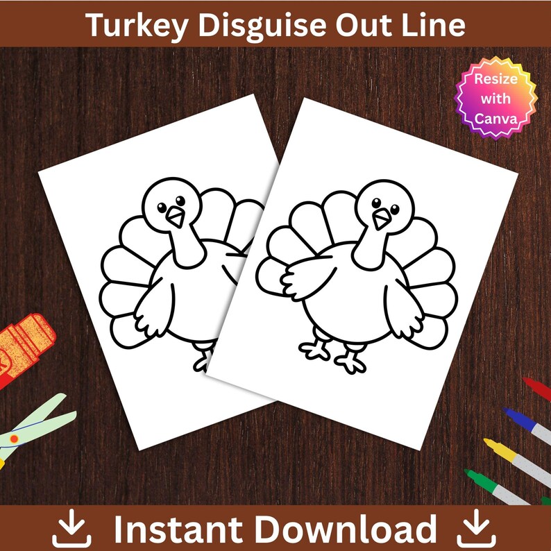 Cat Turkey Disguise Printable, Thanksgiving Craft Activity, Funny ...