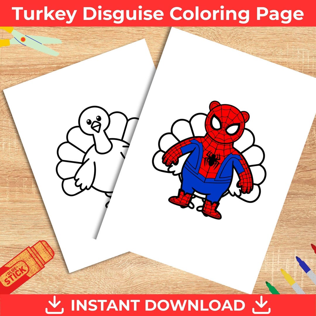 Spider-man, Disguise a Turkey Craft, Superhero Thanksgiving, Craft for ...