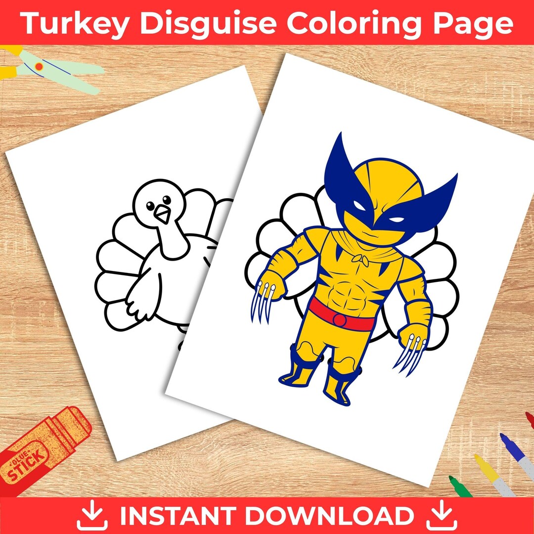 Superhero Turkey Disguise Printable, Thanksgiving Craft Activity, Funny ...