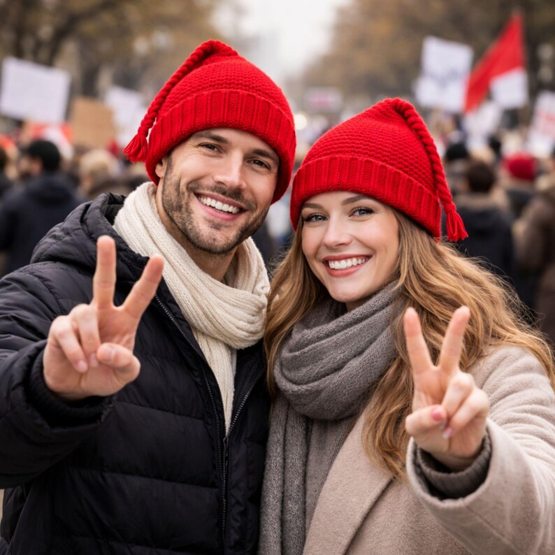 Norwegian Protest Melt the Ice Hat Crochet Pattern Red Cap Resistance ...