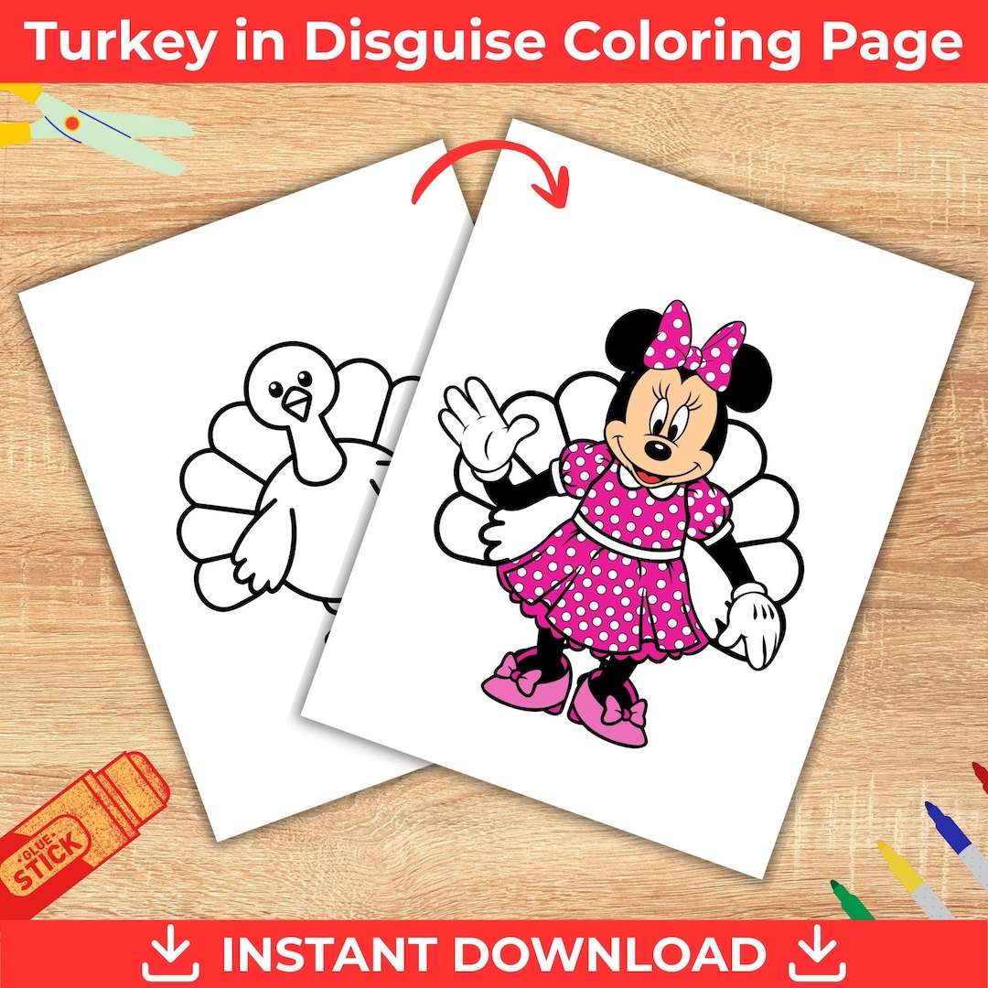 Minnie Mouse Disguises a Turkey, Homeschool Craft Page, Thanksgiving ...