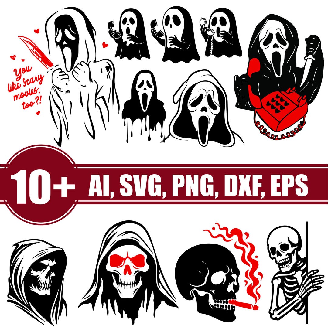 No You Hang up SVG, Ghostface SVG Bundle, Coquette Horror Skull Bow ...