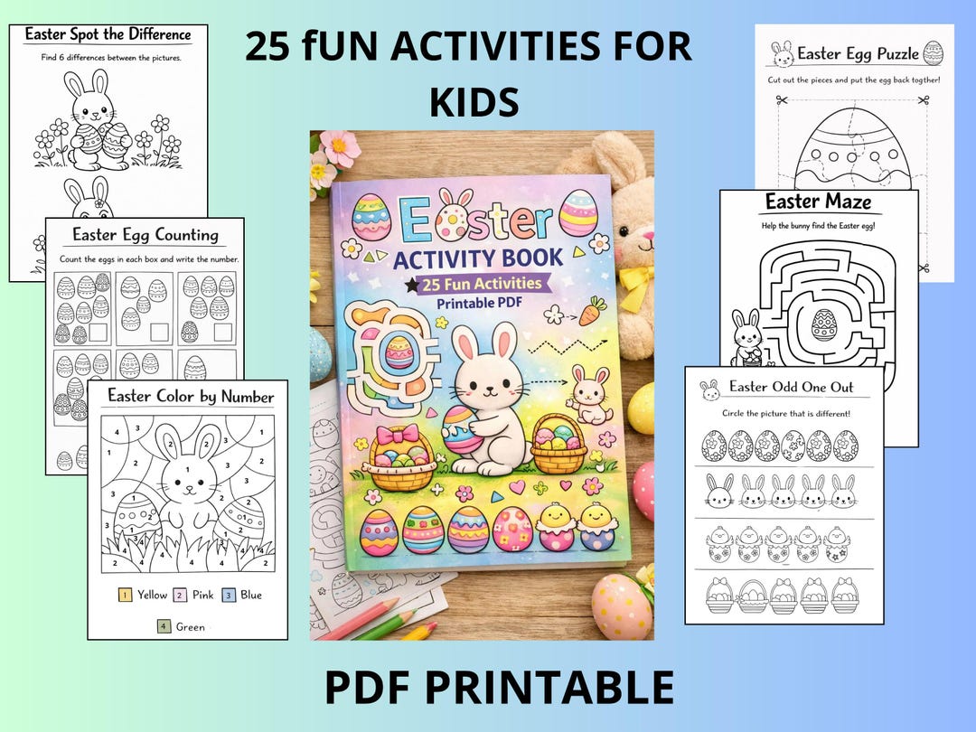 Easter Activity Book for Kids | Printable Easter Activities | 25 Fun ...