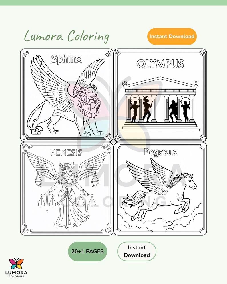 Greek Gods Coloring Book | Mythological Art, Adult Coloring (digital ...