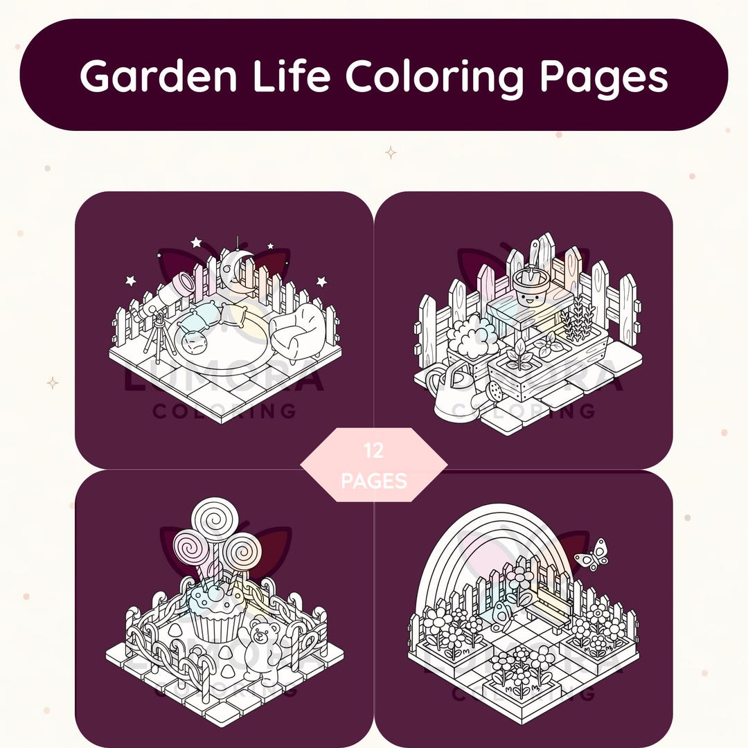 Coloring Pages for Kids Adults, Flower Garden Coloring Book Printable ...