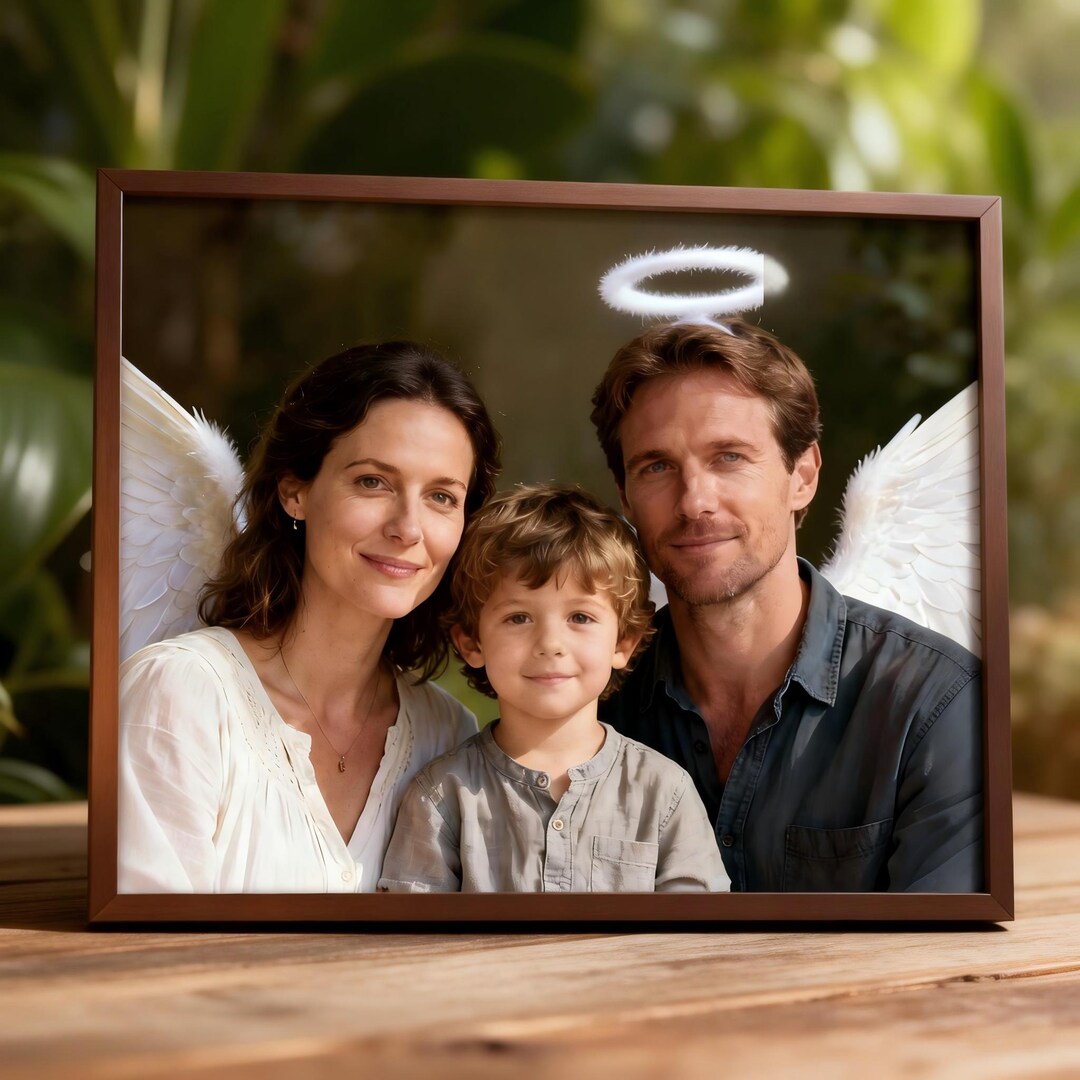Custom Memorial Portrait From Photo, Combine Pictures, Family Tribute ...