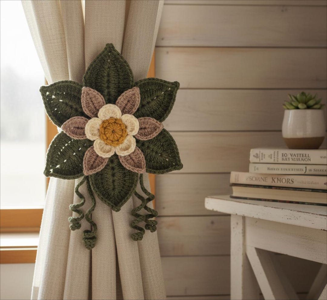 Curtain Tie Back Leaves Vines Crochet Pattern - Etsy