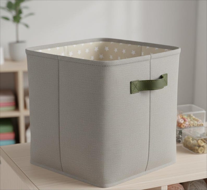 Fabric Storage Cube Bin Sewing Pattern | Foldable Organizer Basket PDF ...