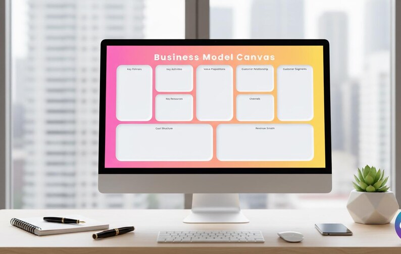 Business Model Canvas Editable Template Strategy Planning Startup Tool ...