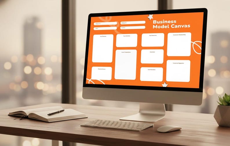 Business Model Canvas Editable Template Strategy Planning Startup Tool ...