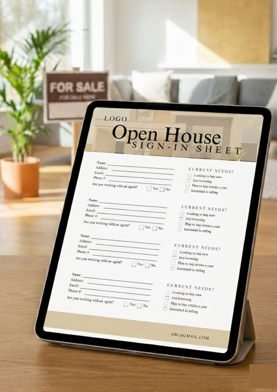 Open House Sign in Sheet Editable Real Estate Visitor Registration ...