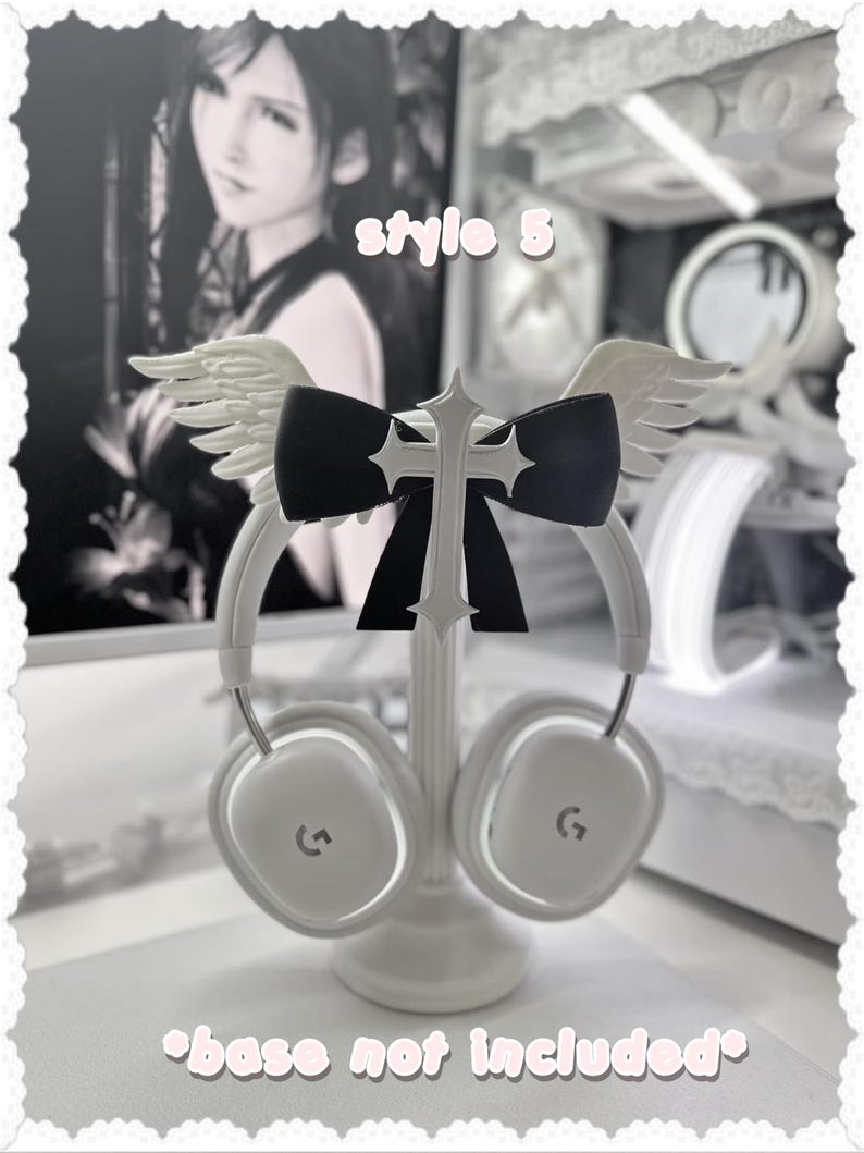 Coquette Headphone Stand Attachments: 3D Printed, Angel Wings - Etsy