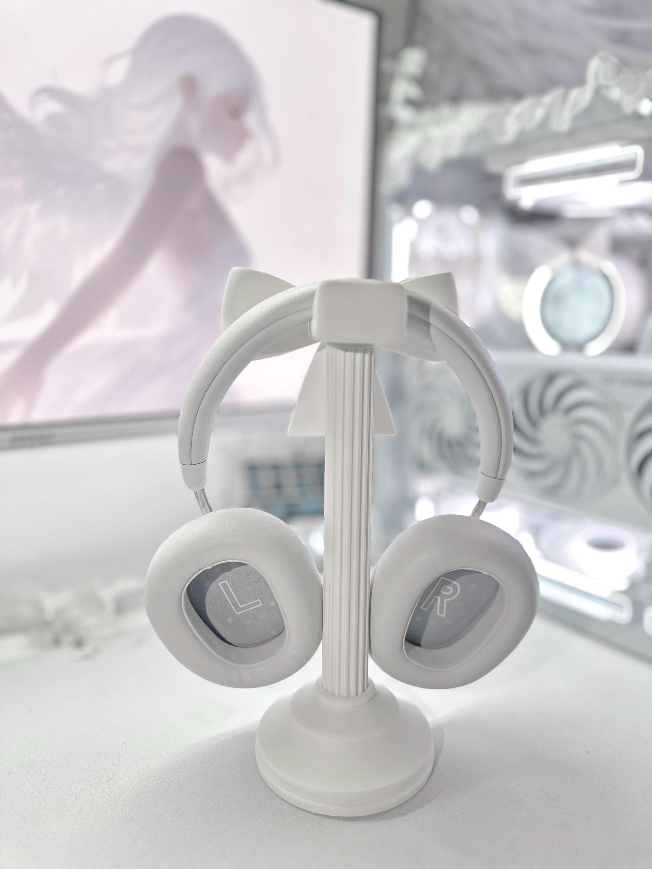 Angelic Coquette Bow V2 3D Printed Headphone Stand: Desk Decor, Girly ...