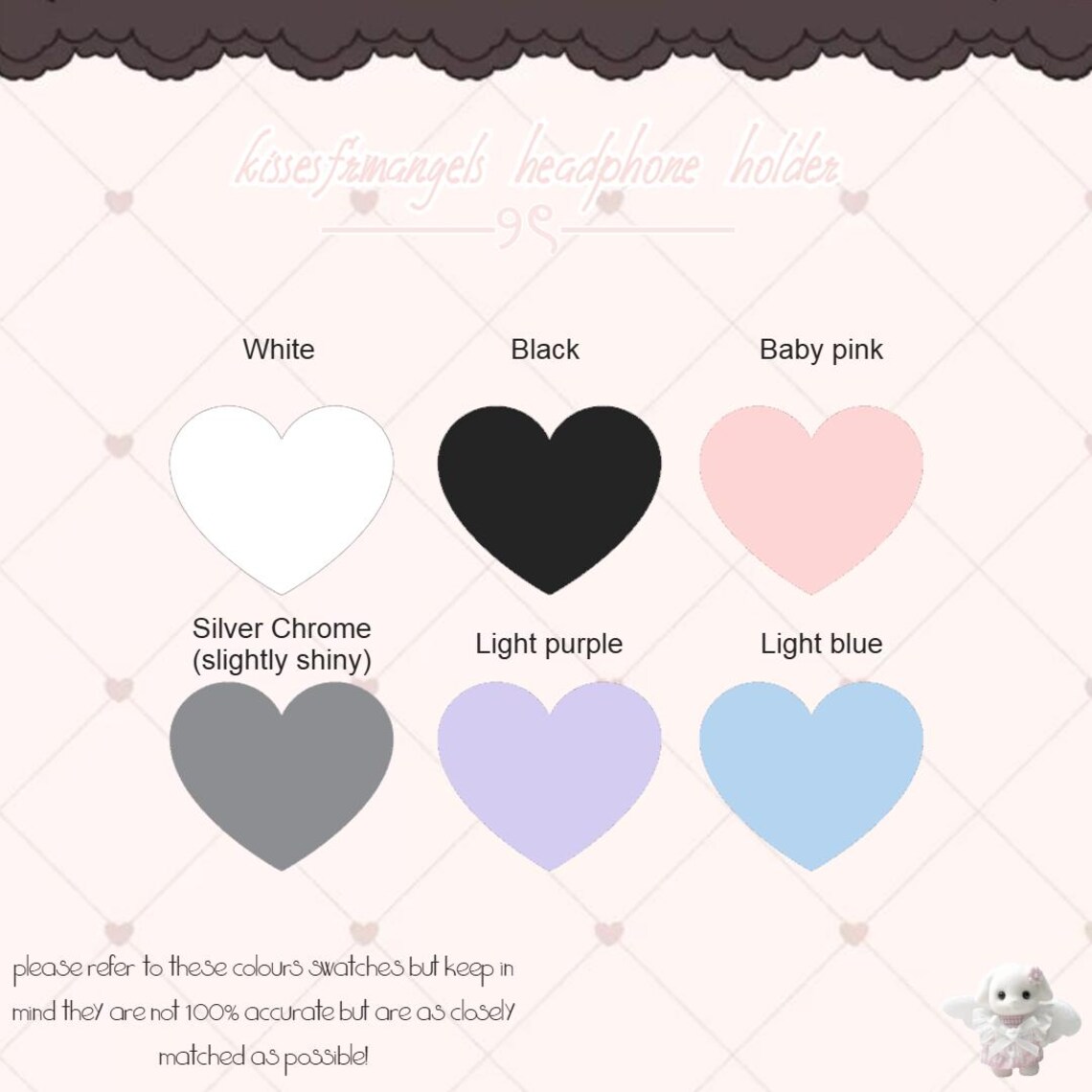 Coquette Ruffle Heart Bow 3D Printed Headphone Stand: Desk Decor, Girly ...