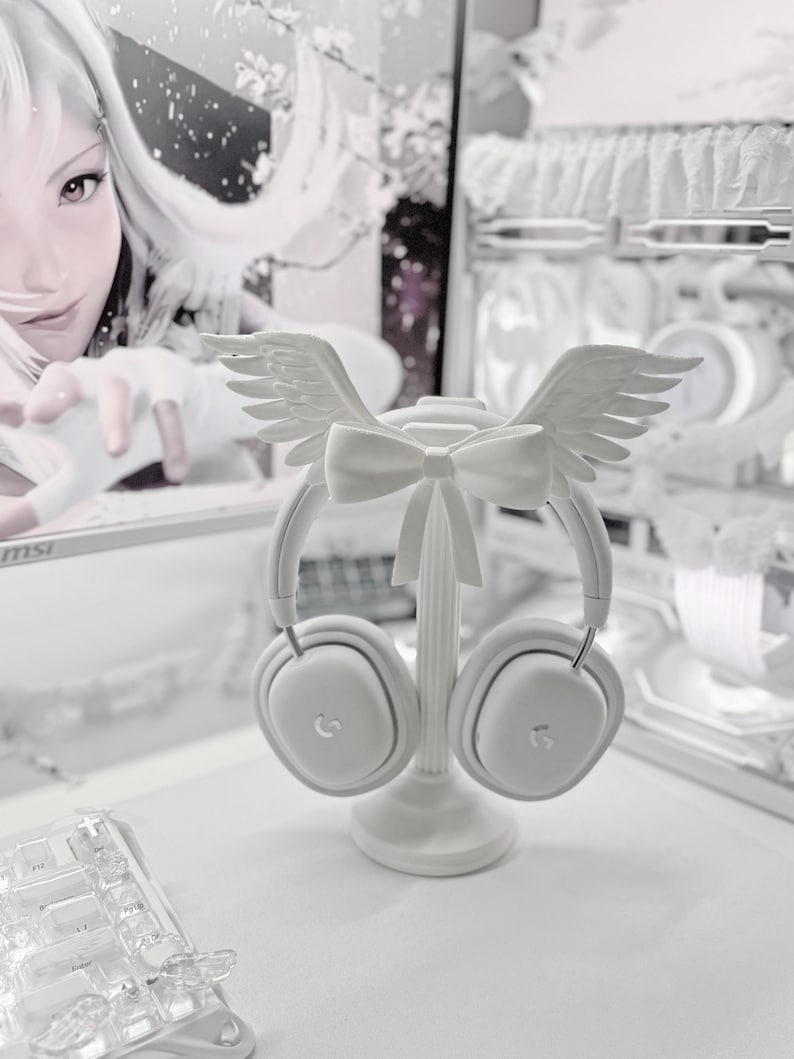 Coquette Angelic 3D Printed Headphone Stand: Desk Decor, Girly Setup ...