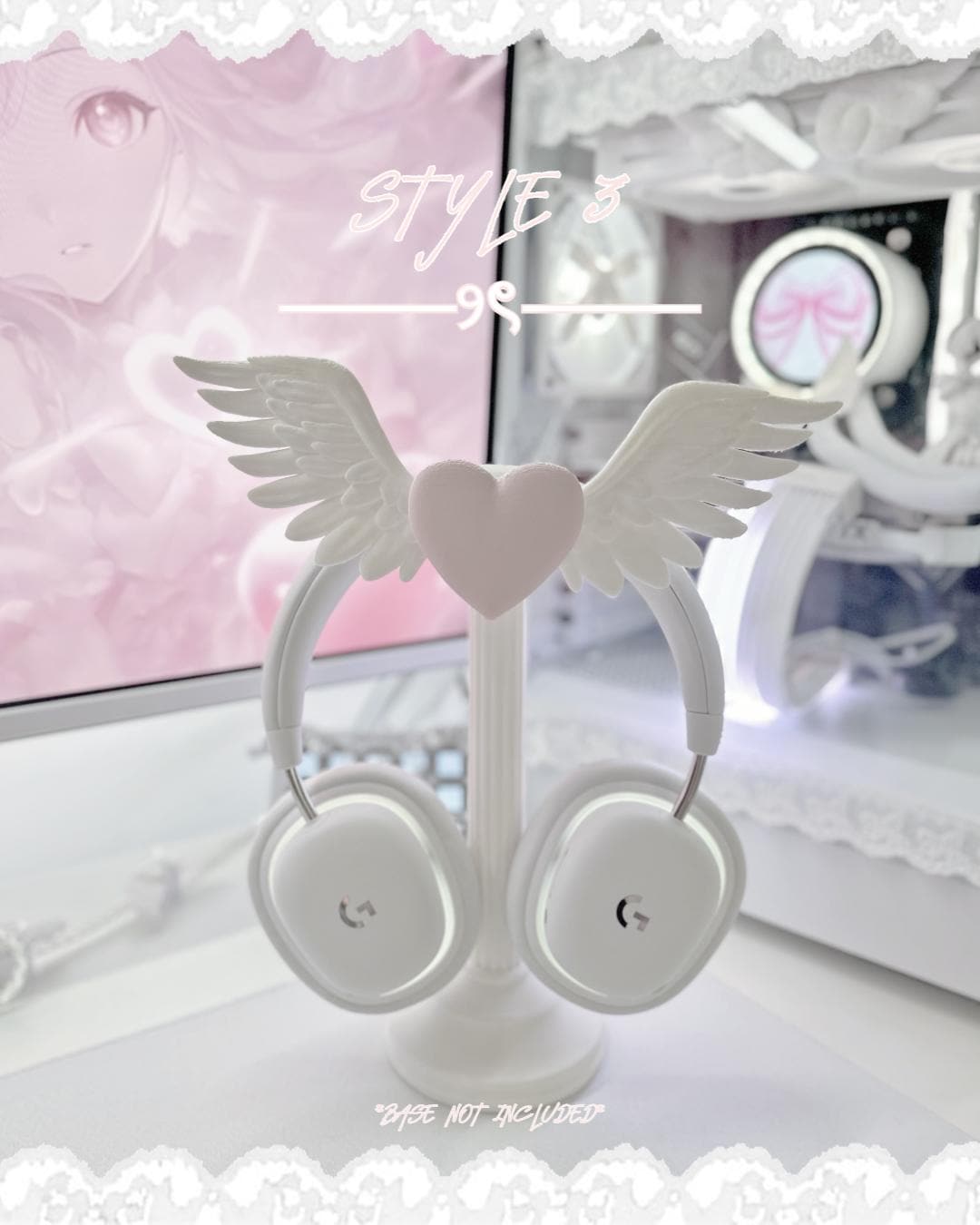 Coquette Headphone Stand Attachments: 3D Printed, Angel Wings - Etsy