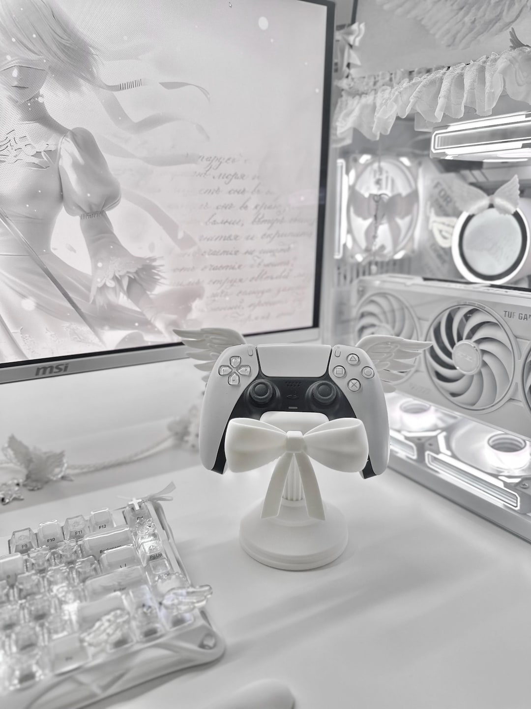 Coquette Angelic 3D Printed Controller Holder: Desk Decor, Girly Setup ...